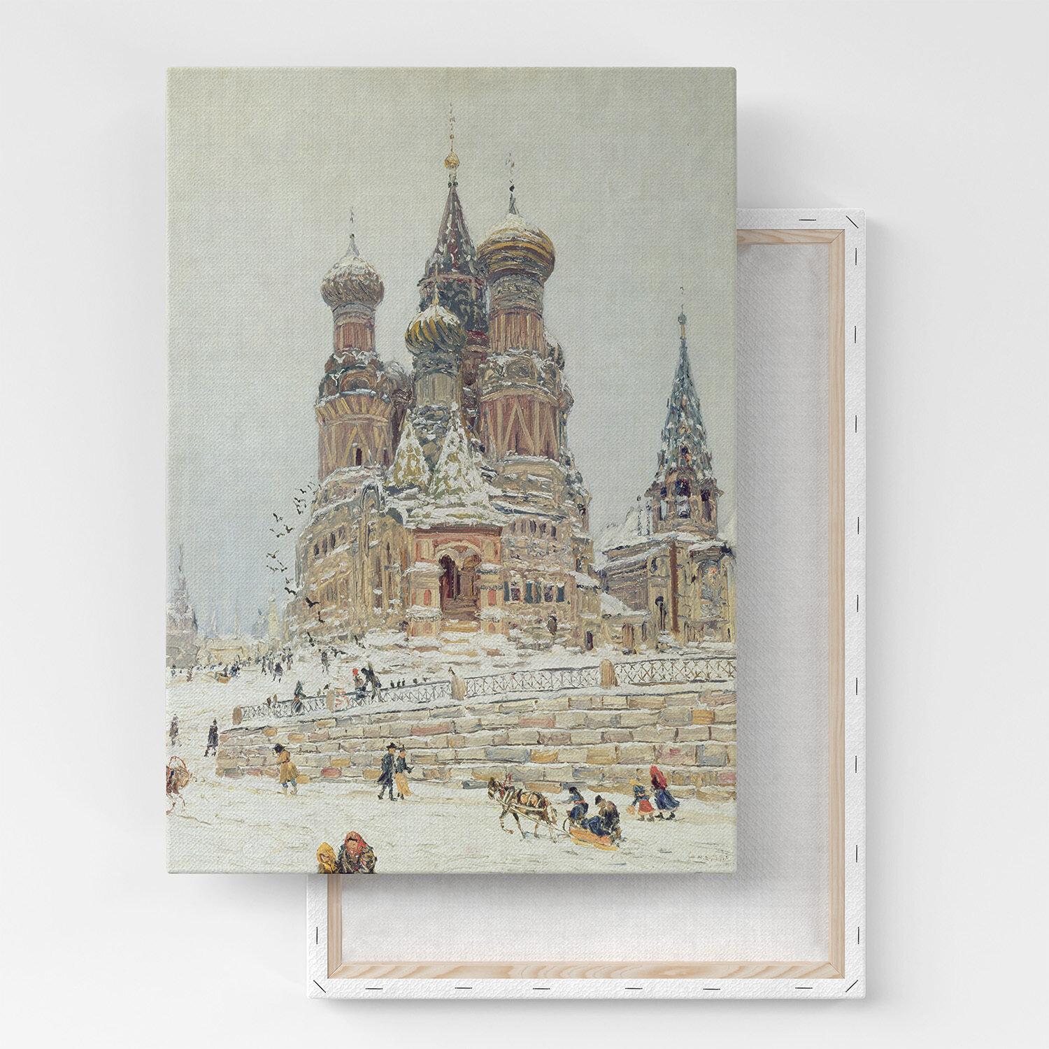 Картина на холсте, репродукция / Николай Дубовской - Церковь Василия Блаженного / Размер 30 x 40 см