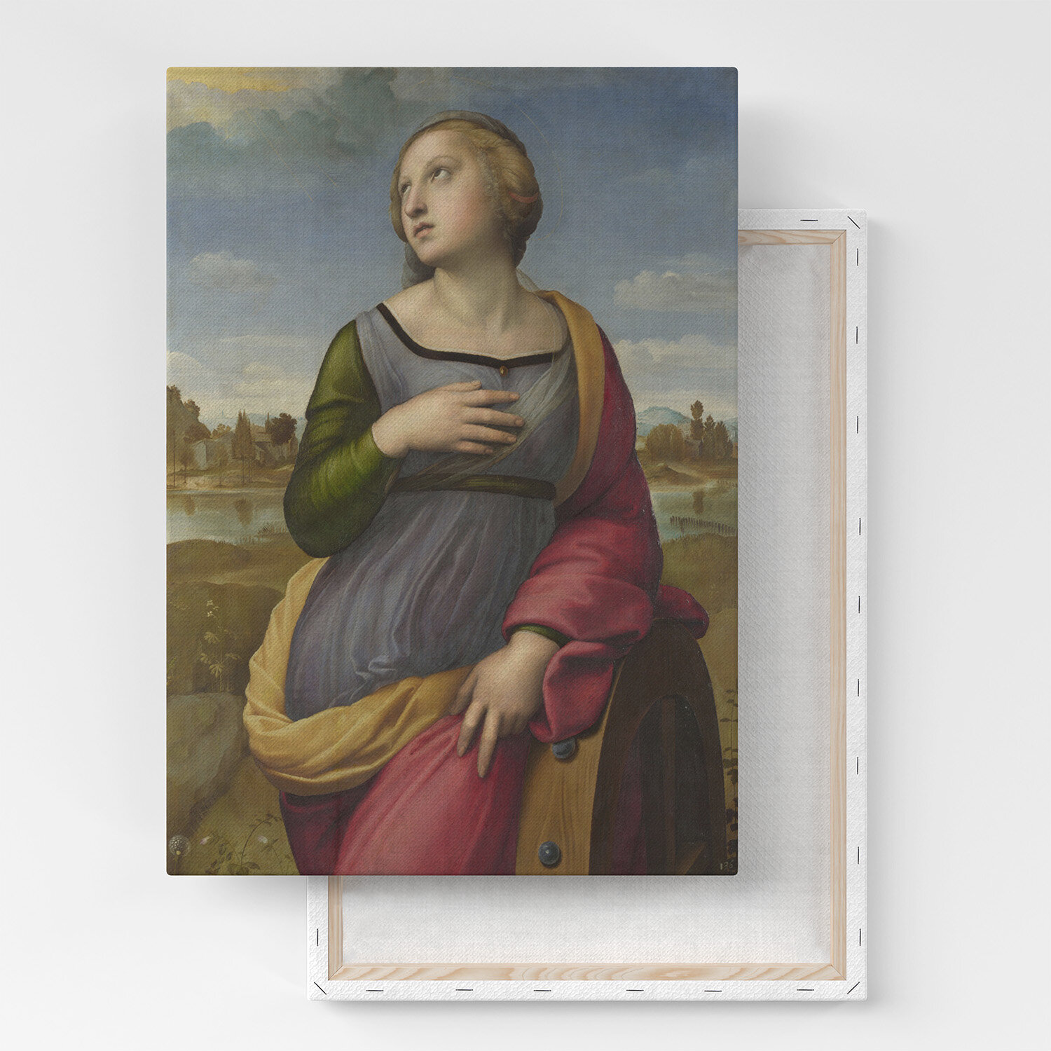 Картина на холсте, репродукция / Рафаэль Санти - Святая Екатерина Александрийская / Размер 80 x 106 см