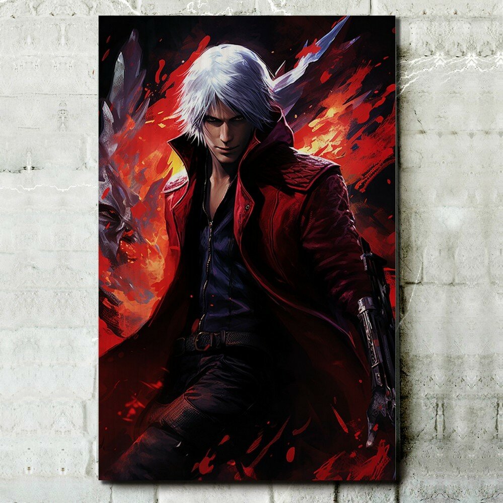 Картина интерьерная на дереве игра Devil May Cry (DMC, Данте, PS, PC, XBOX, SWITCH) - 14331 В