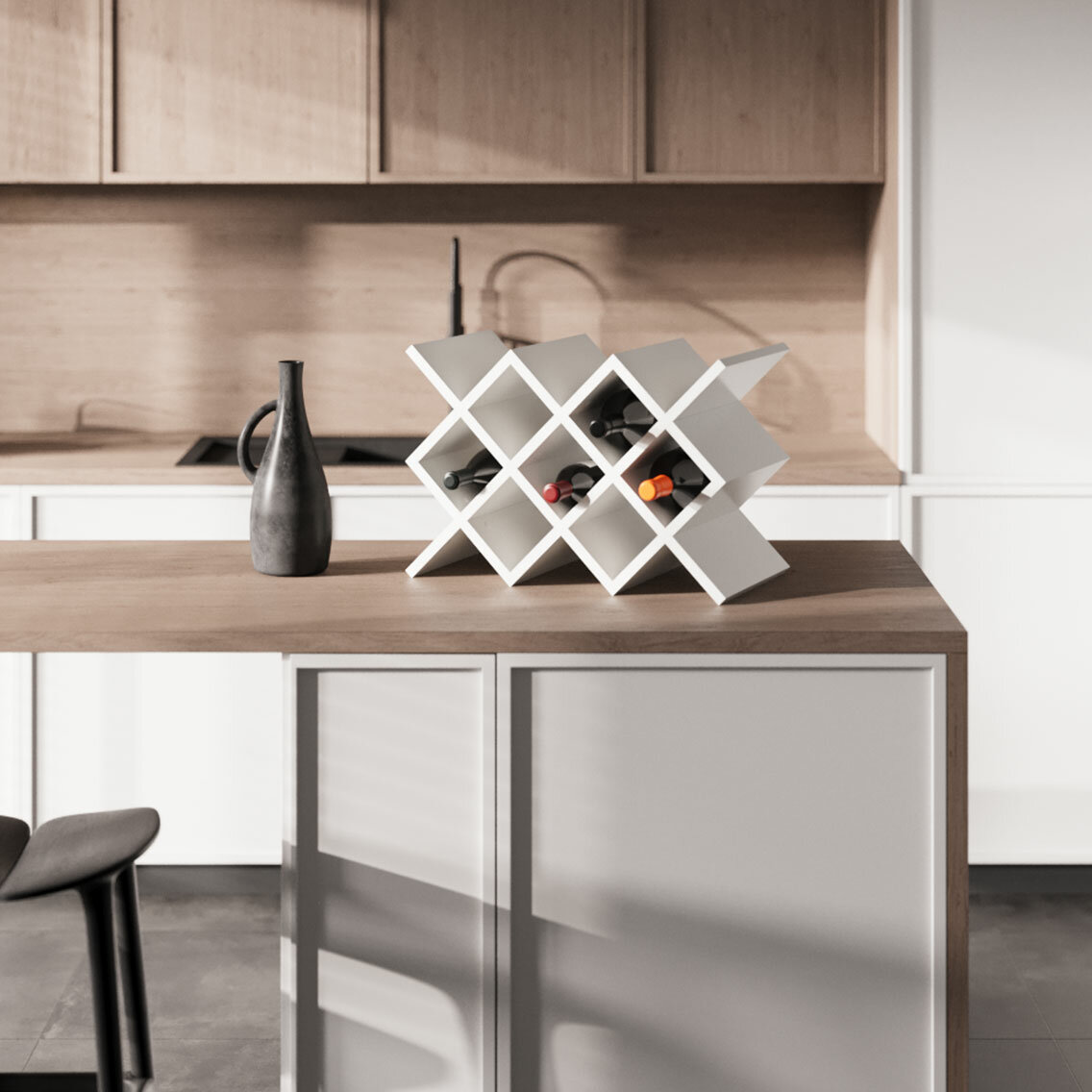 Стеллаж для бутылок "Белиз", белый