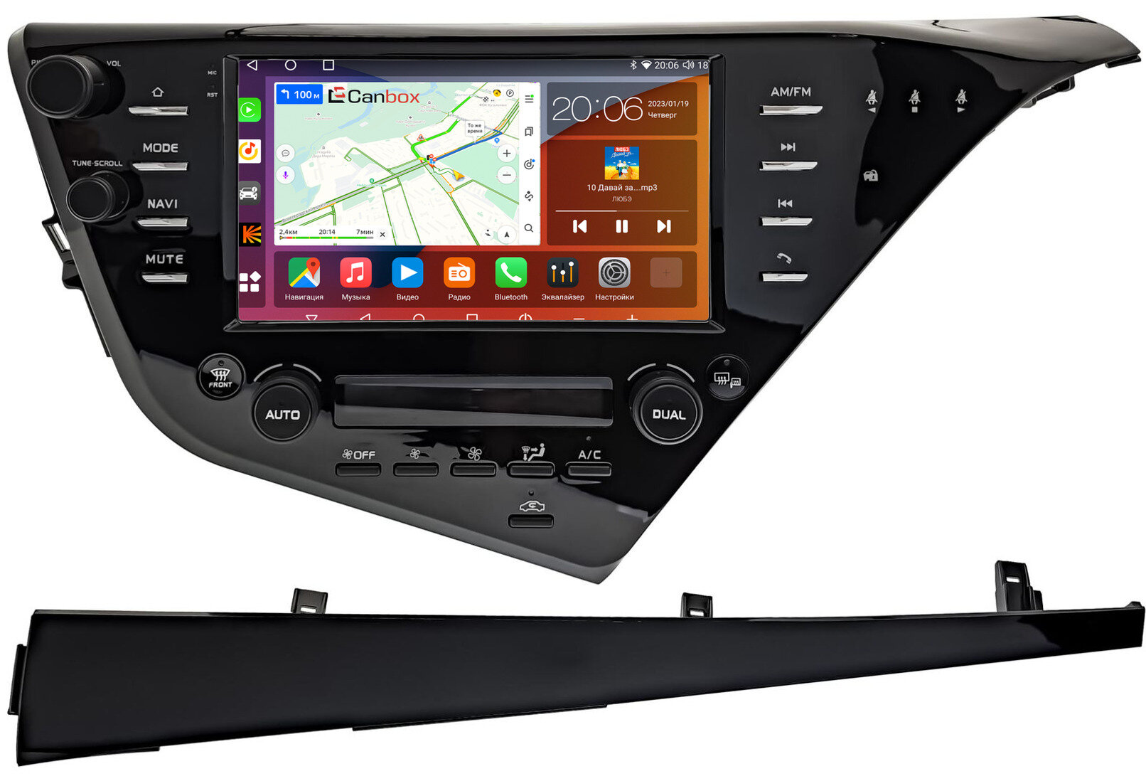 Штатная магнитола Toyota Camry XV70 2017-2021 (авто с NAVI, левый руль) Canbox H-Line 2K 4184-9-1870 Android 10 (4G-SIM, 6/128, DSP, QLed)