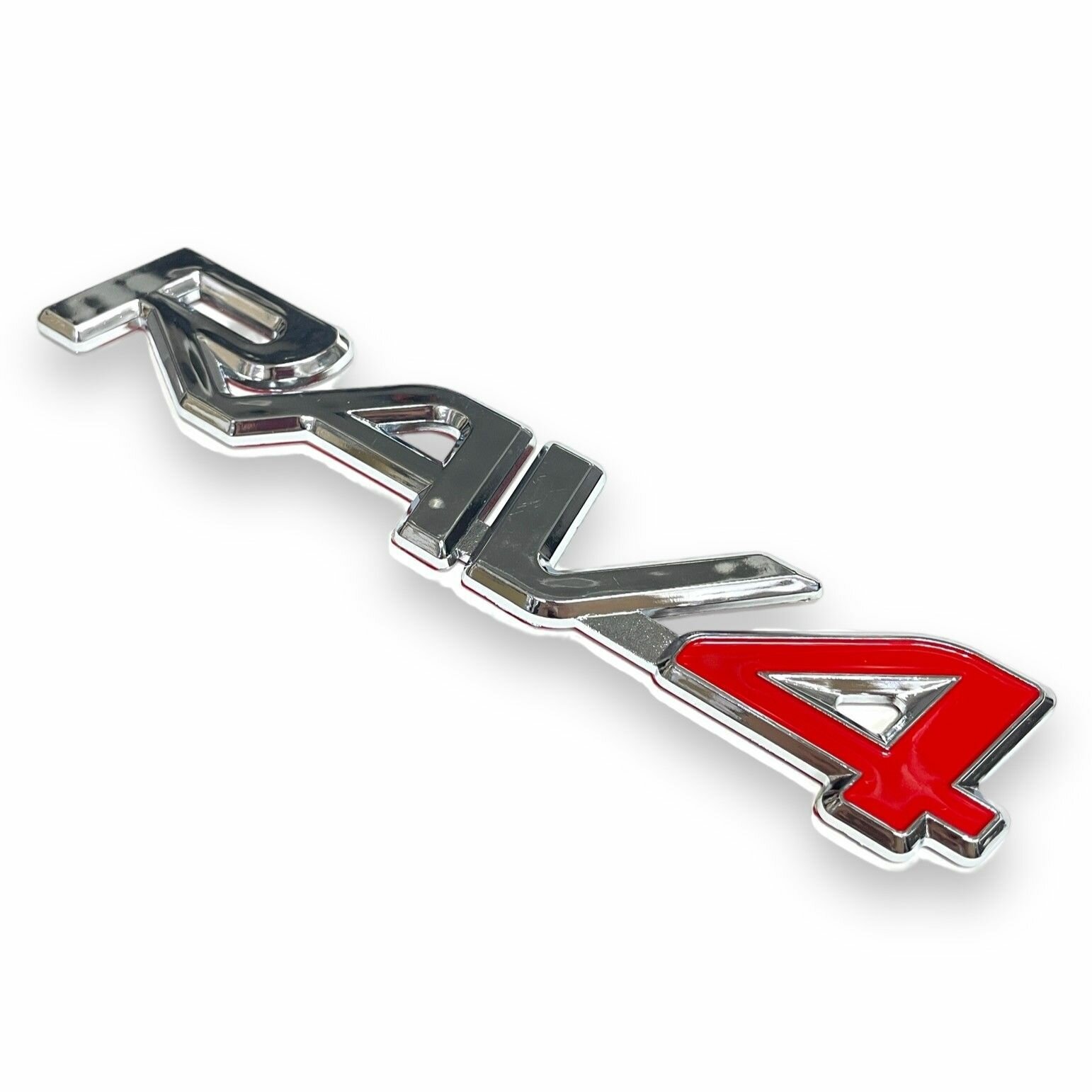 Шильдик на багажник для Toyota "RAV-4" хром красный (длина 16см). Тойота Рав 4