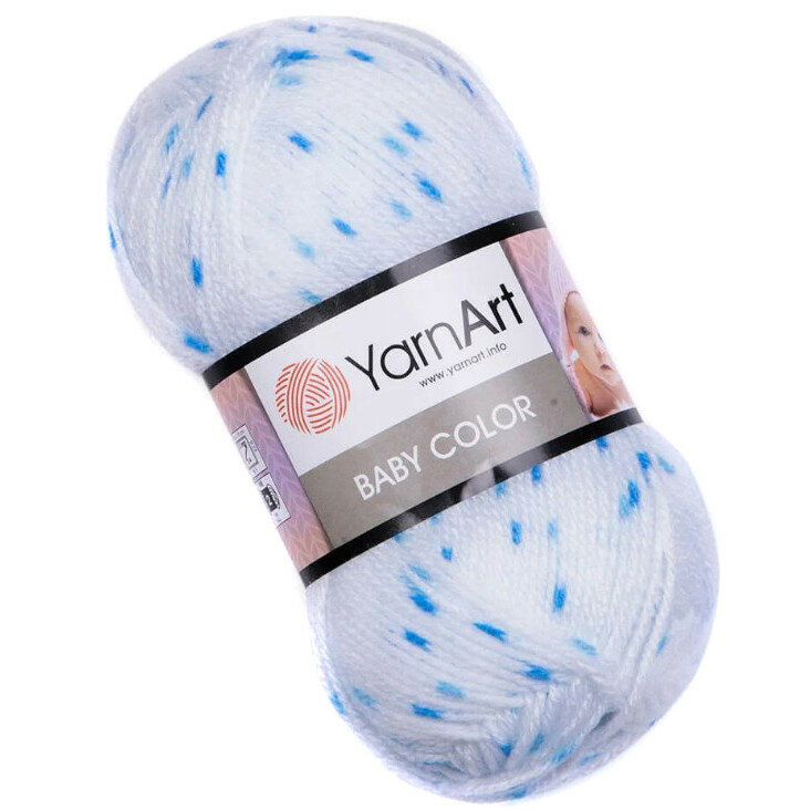 Пряжа Yarnart BABY COLOR 5134 бел/голубой (5 мотков)