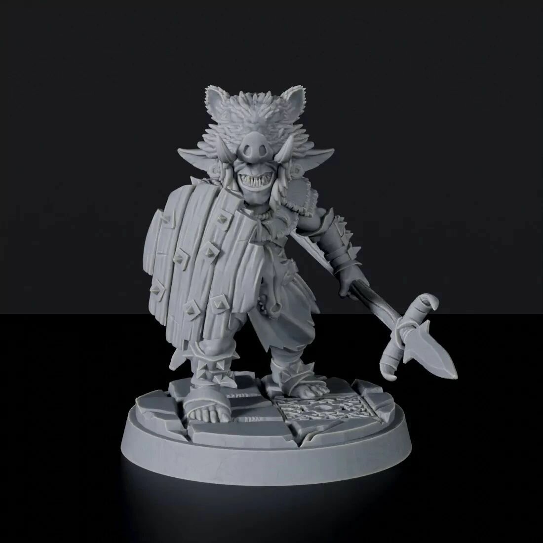 Миниатюра D&D "Воинствующий гоблин-воин А" 32 мм (DnD, Dungeons & Dragons, ДнД, Подземелья и Драконы, Pathfinder)