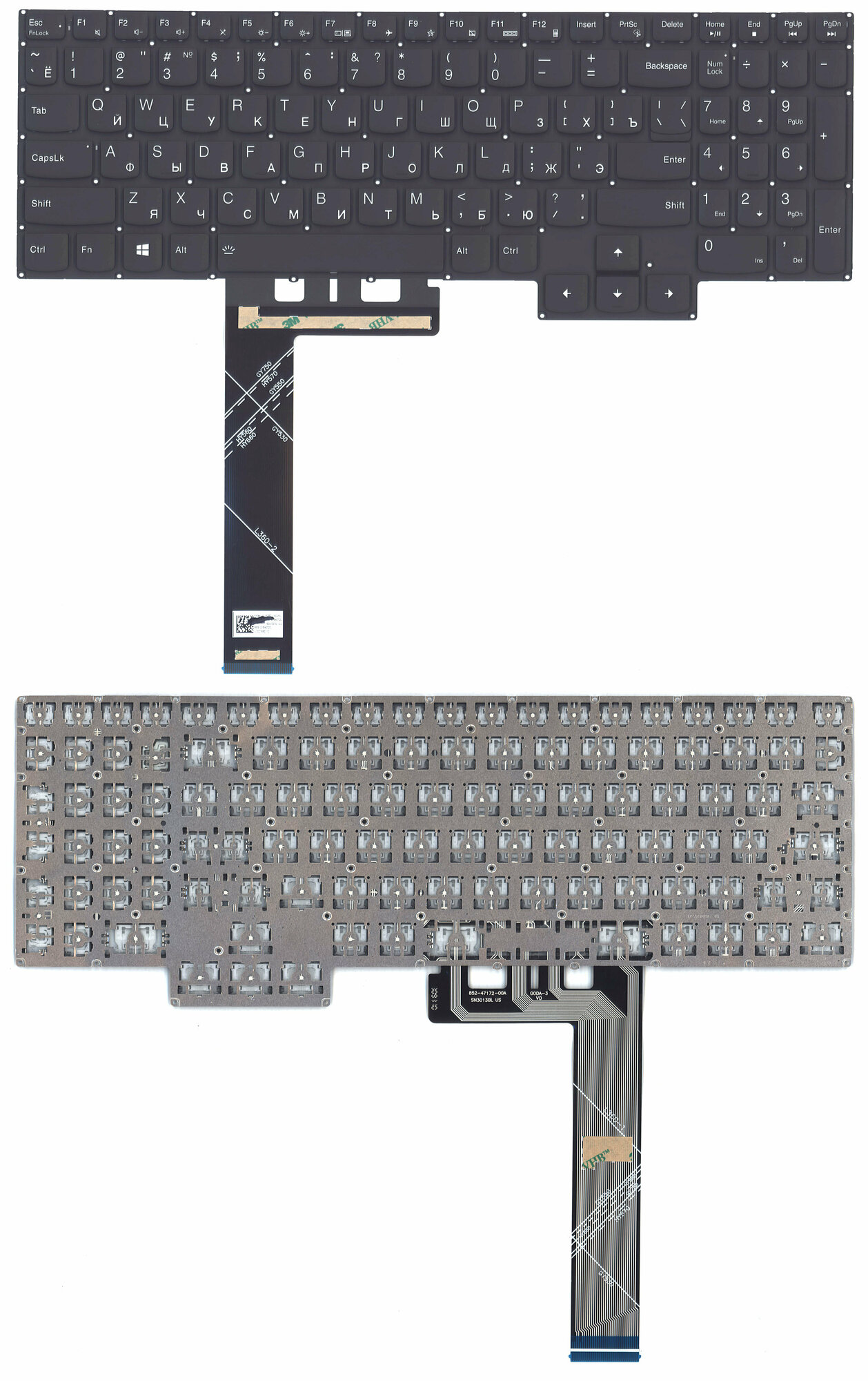 Клавиатура для ноутбука Lenovo Legion Pro 7 16IRX8 черная