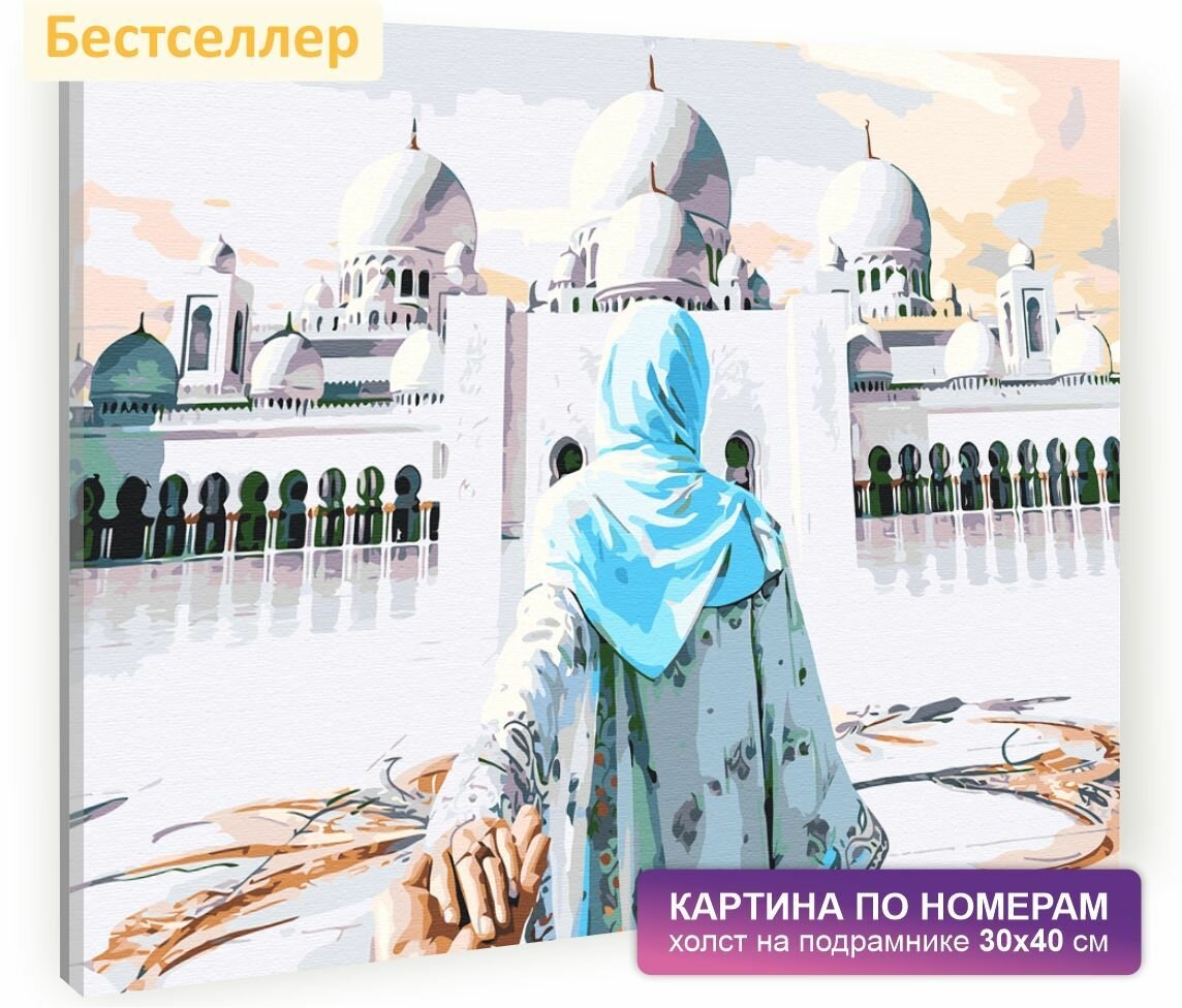 Картина по номерам на холсте с подрамником 30х40 см. Храмы, церкви, мечети. "Пойдем со мной", арт. 3302/