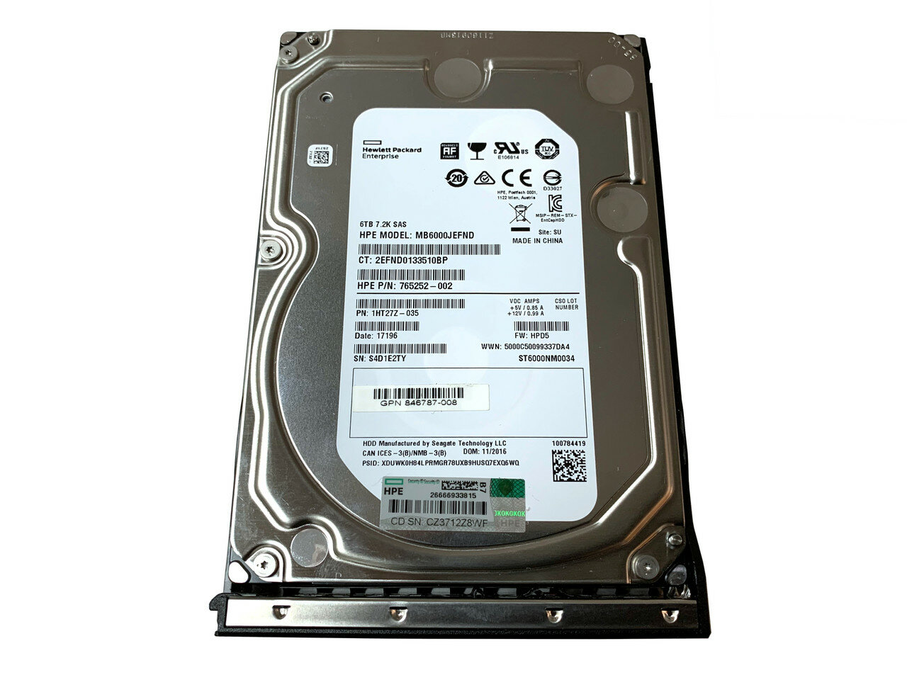 Жесткий диск HP 862140-001 6TB SAS 3.5 861754-B21