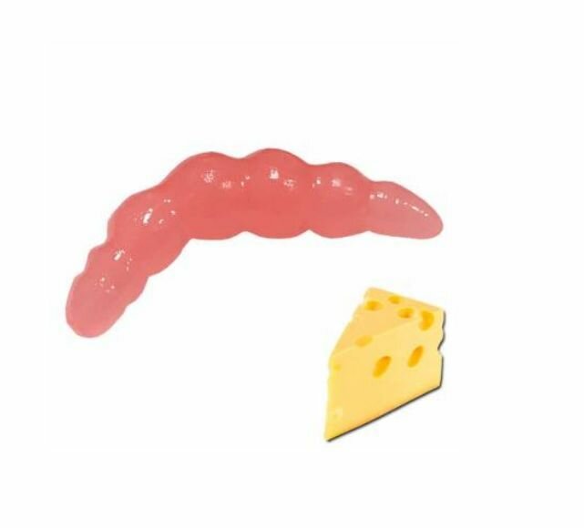 Мягкая приманка TZ RIBBER PUPA-45 Сыр # розов. с блёстками 45мм (10шт)