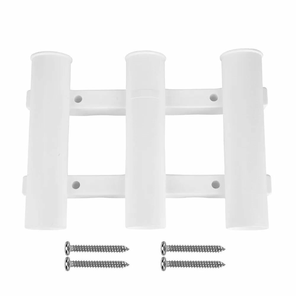 Держатель удилища, спиннинга, тройной, белый пластиковый