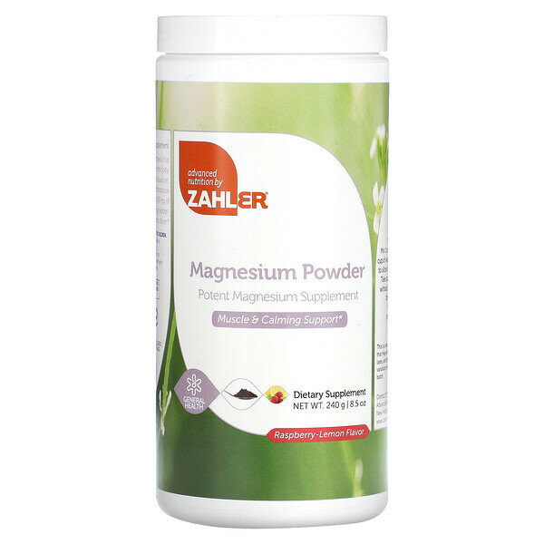 ZAHLER Raspberry-Lemon Magnesium Powder, Магниевый порошок, малина и лимон, 240 г