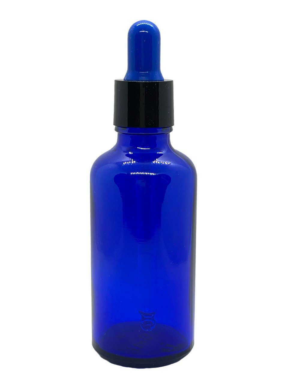 Набор пипеток для эфирных масел, флакон 50 мл, 6 штук, синее стекло, черная крышка, синяя груша