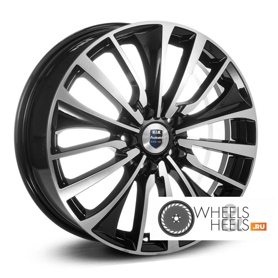 Диск автомобильный литой КиК Flanker- Оригинал 17x6.5 4x100 et41 dia60.1 Черный с полированной лицевой поверхностью