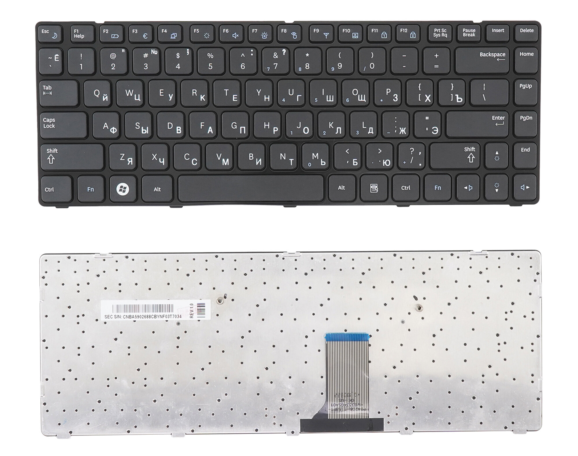Клавиатура для Samsung NP-R480 черная с рамкой, Ver.1