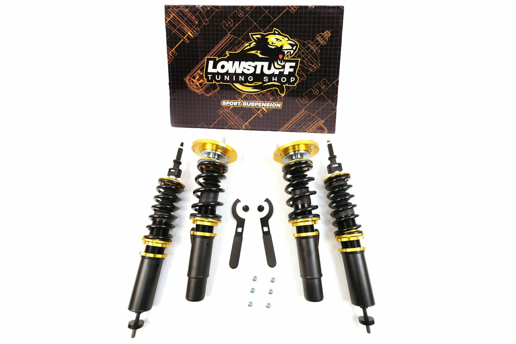 Винтовая подвеска BMW E81 E82 E87 E88, BMW E90 E91 E92 E93 фултап койловеры с регулировкой высоты и жесткости задняя стойка интегрированная LOWSTUFF EVO-III LSCSBM253