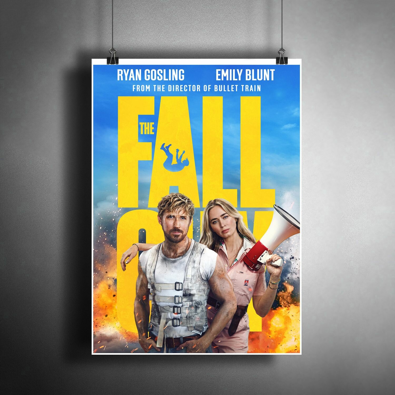 Постер плакат для интерьера "Фильм Каскадёры. The Fall Guy" / Декор дома, офиса, комнаты, квартиры, детской A3 (297 x 420 мм)