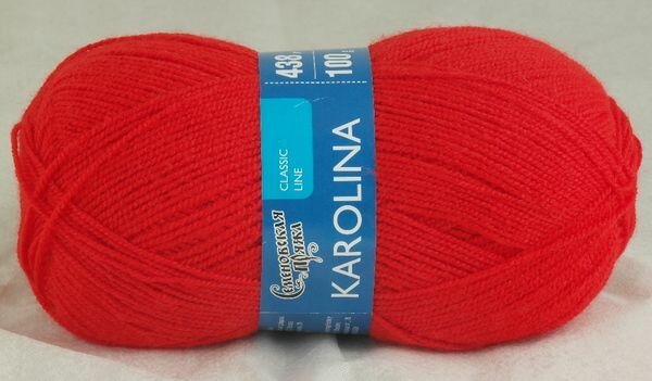 Пряжа Московская шерстопрядильная фабрика Каролина (Karolina) МШФ, кармин_NEW - 12144, 100% акрил, 5 мотков, 100 г, 435 м.
