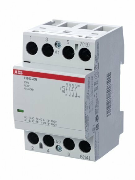 Контактор ABB ESB40-40N-06 модульный 40А АС-1, 4НО, катушка 230В AC/DC 1SAE341111R0640 от ELEMENTX