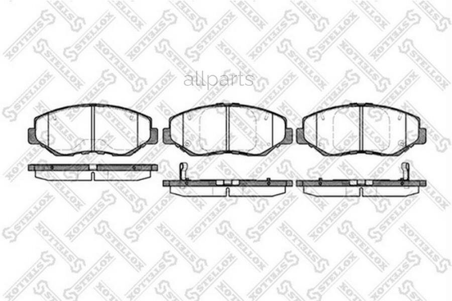 STELLOX 910000BSX колодки дисковые пер! с антискрип. пл.\ Chery, Honda CR-V II/Accord VIII 2.0/2.4 02>