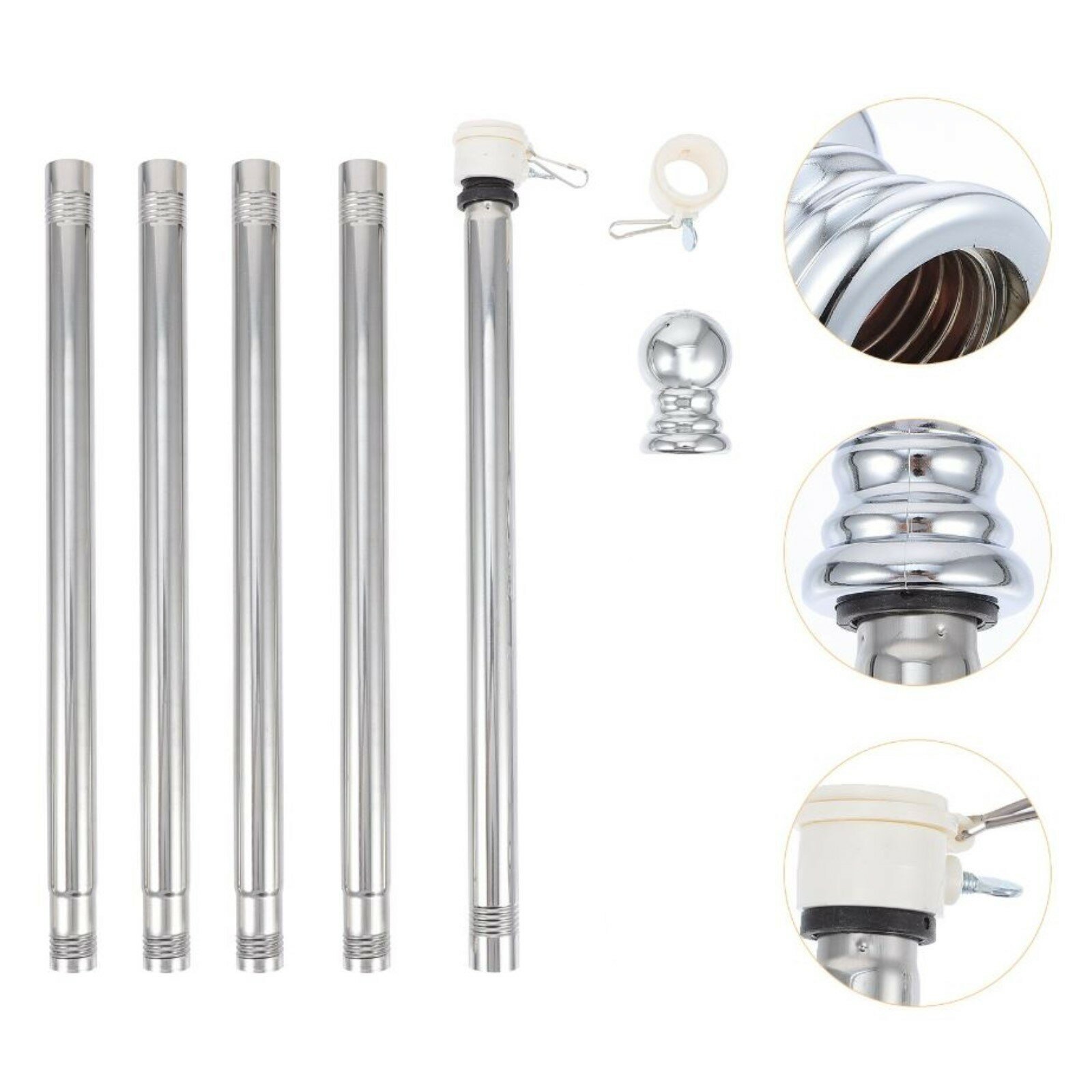 Флагшток с древком 180 см, анти-наматывающее крепление, металл/силикон