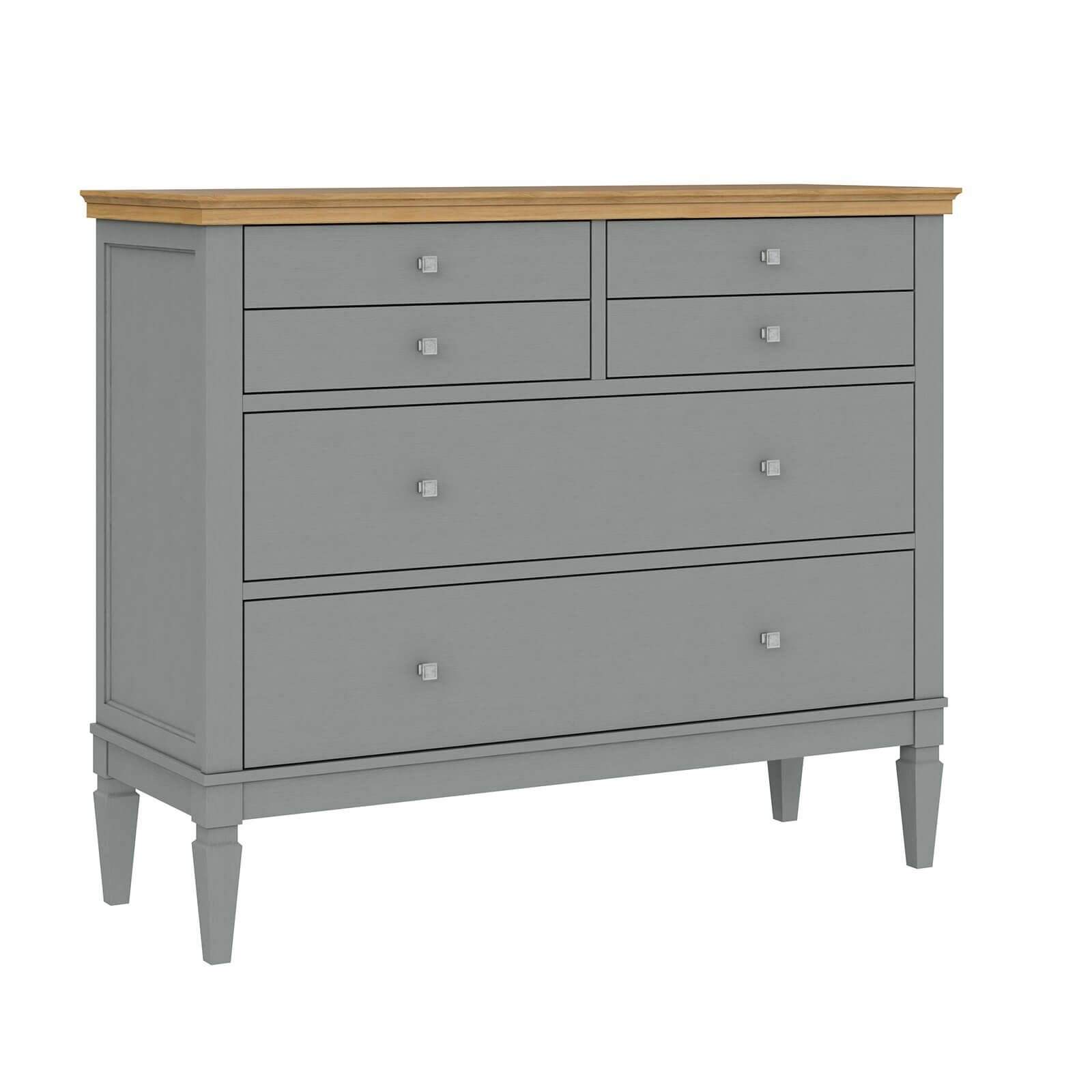 Комод ММЦ Спальня Ольса 042 (серый №7042+антик №24) из массива сосны