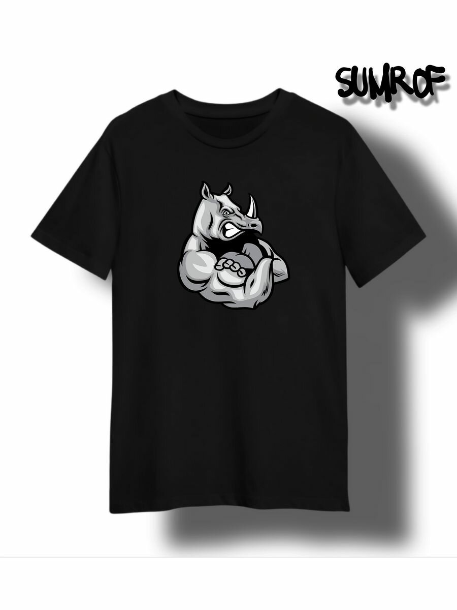 Футболка носорог тяжелая атлетика