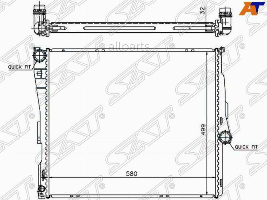 SAT BW0011-04 Радиатор BMW X3 03-10