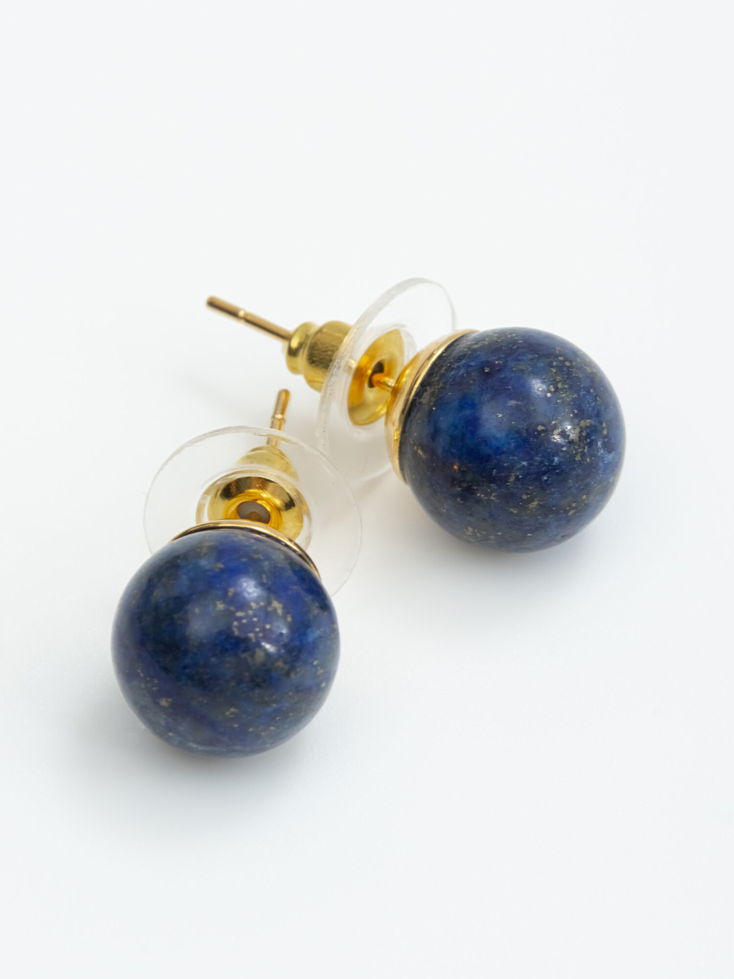 Серьги пусеты, лазурит