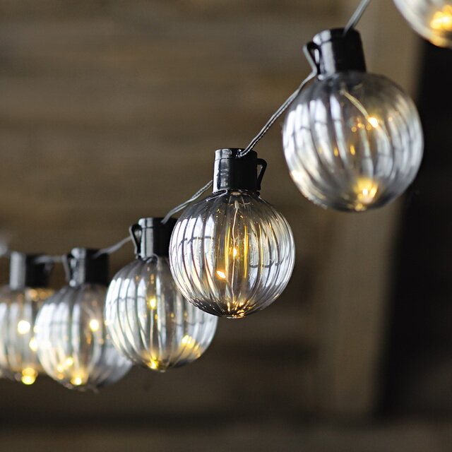 Гирлянда из лампочек Pereira 1.8 м, 10 ламп, теплые белые LED, черный ПВХ, IP44, Koopman, AF5300250