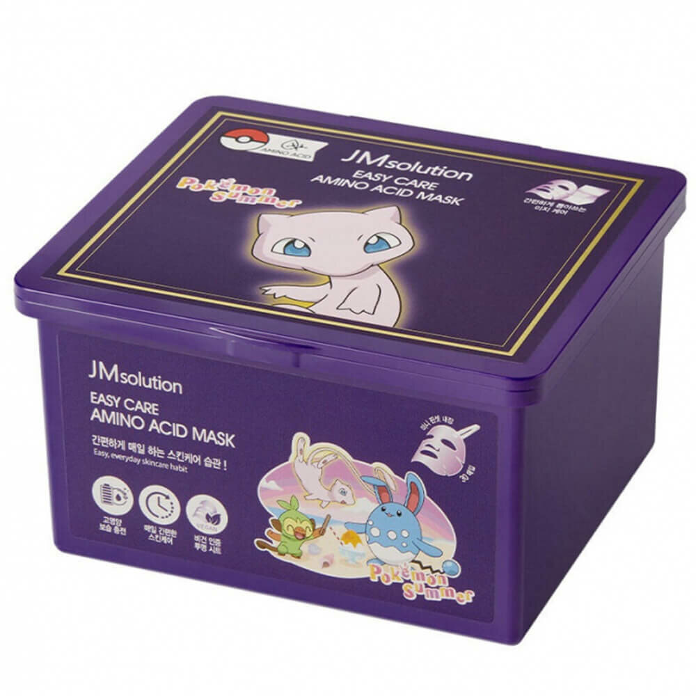 JMSolution Mask Easy Care Amino Acid Pokemon Summer Маска для лица тканевая с аминокислотами, 350 мл (30шт)