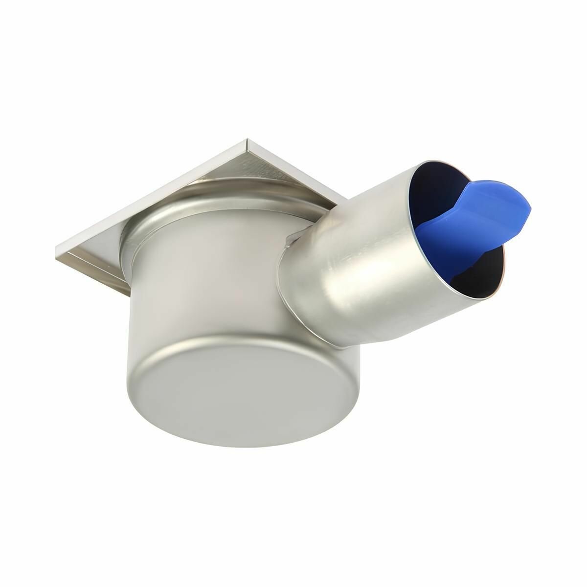 Трап для душа 100х100 с сухим затвором и горизонтальным выпуском, нержавеющая сталь