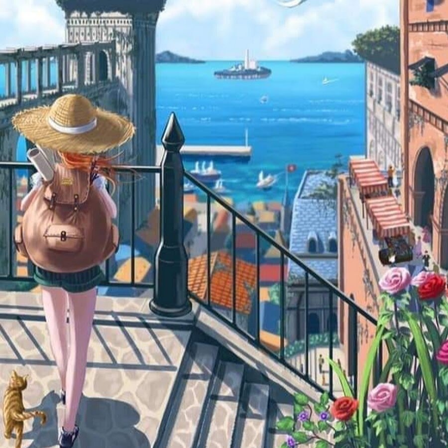 Алмазная мозаика на подрамнике/ Картина стразами/ Алмазное хобби "Город на побережье" 40х50 см, сложность 5, цветов 20/ Komas