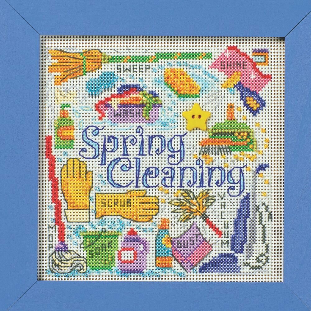 Набор для вышивания крестом и бисером "Весенняя уборка", 13х13 см, MH14-2416, MILL-HILL