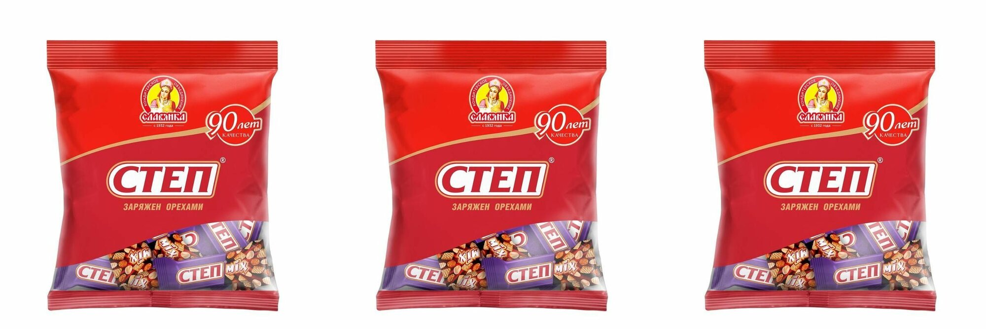 Славянка Конфеты "Степ MIX", 200 г, 3 шт