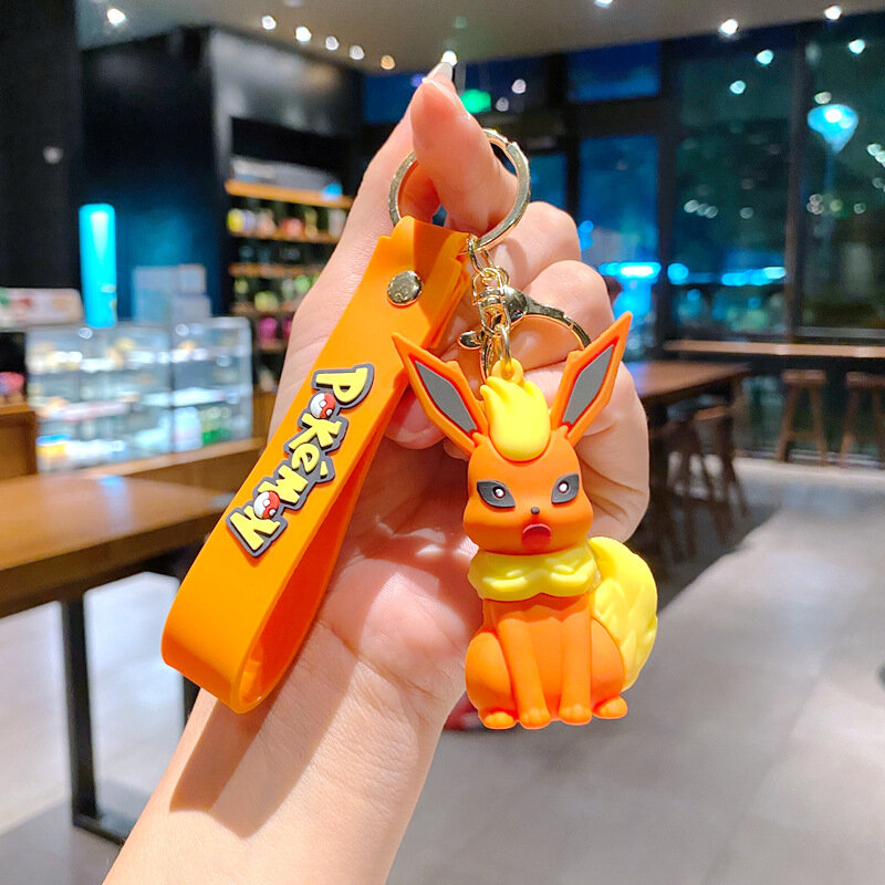 Брелоки с Пикачу, покемонами и семейством Иви, плюшевые игрушки, милые брелоки для рюкзаков, автомобильные брелоки