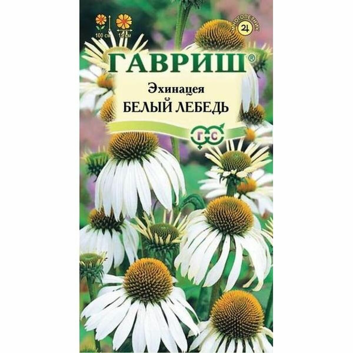 Семена Эхинацея Белый лебедь, многолетние, Гавриш, 1 пачка - 0.1г семян