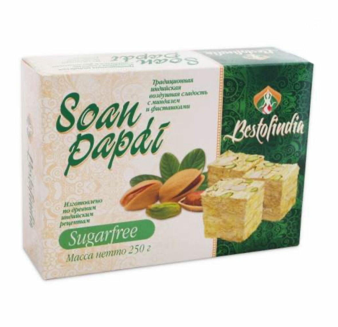 Воздушные индийские сладости без сахара из орехов соан папди (Bestofindia Soan Papdi), 250г.