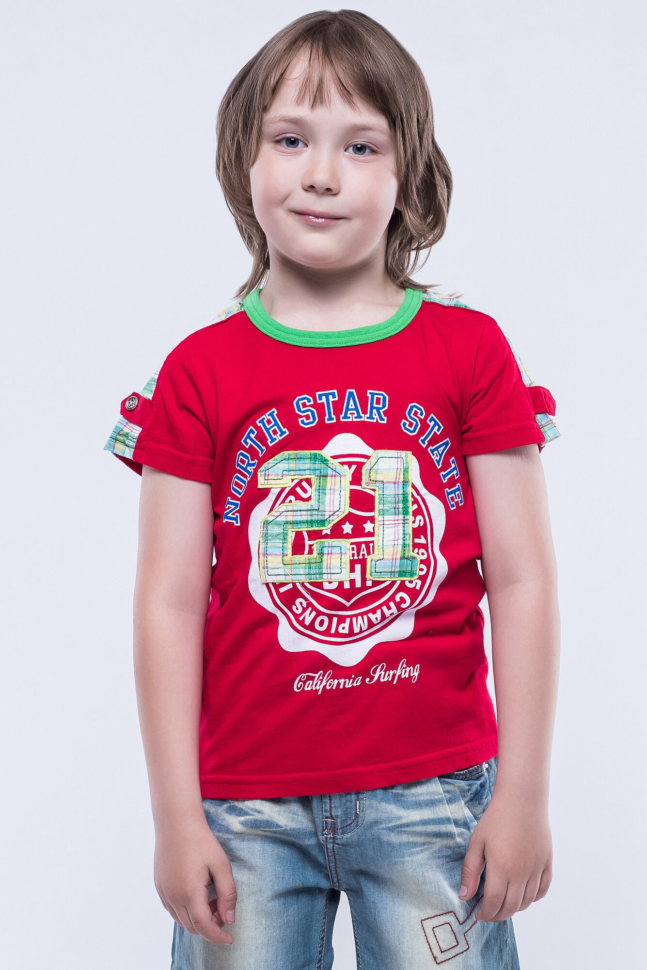 Футболка Cascatto Для мальчиков, размер 6, красный — фото 1