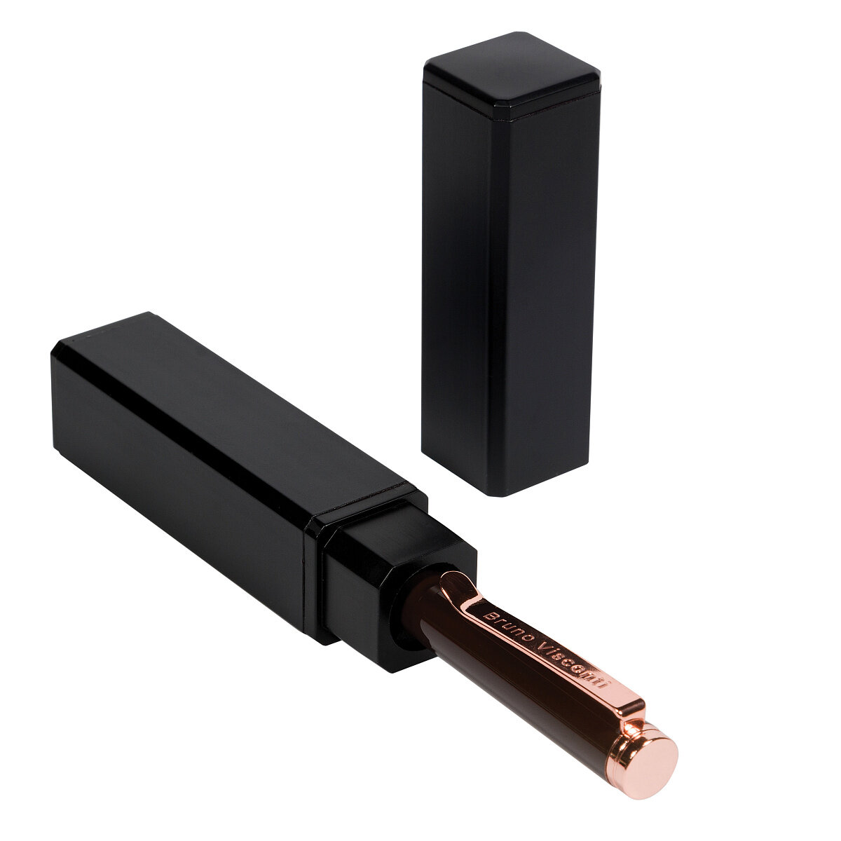 Ручка "VENEZIA CLASSICO" В тубусе прямоуг. Формы, 1,0 ММ, синяя (корпус коричневый, футляр черный)