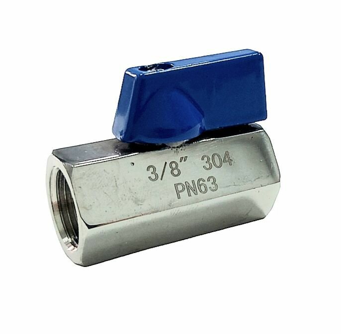 Кран шар. мини из нержавеющей стали AISI304 DN3/8 ВР-ВР