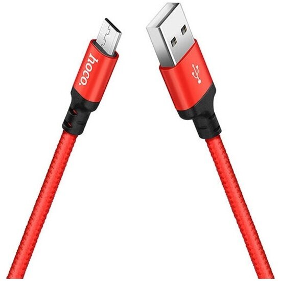 Кабель USB2.0 Hoco AM/MicroUSB, 2А, X14, 2м, красный