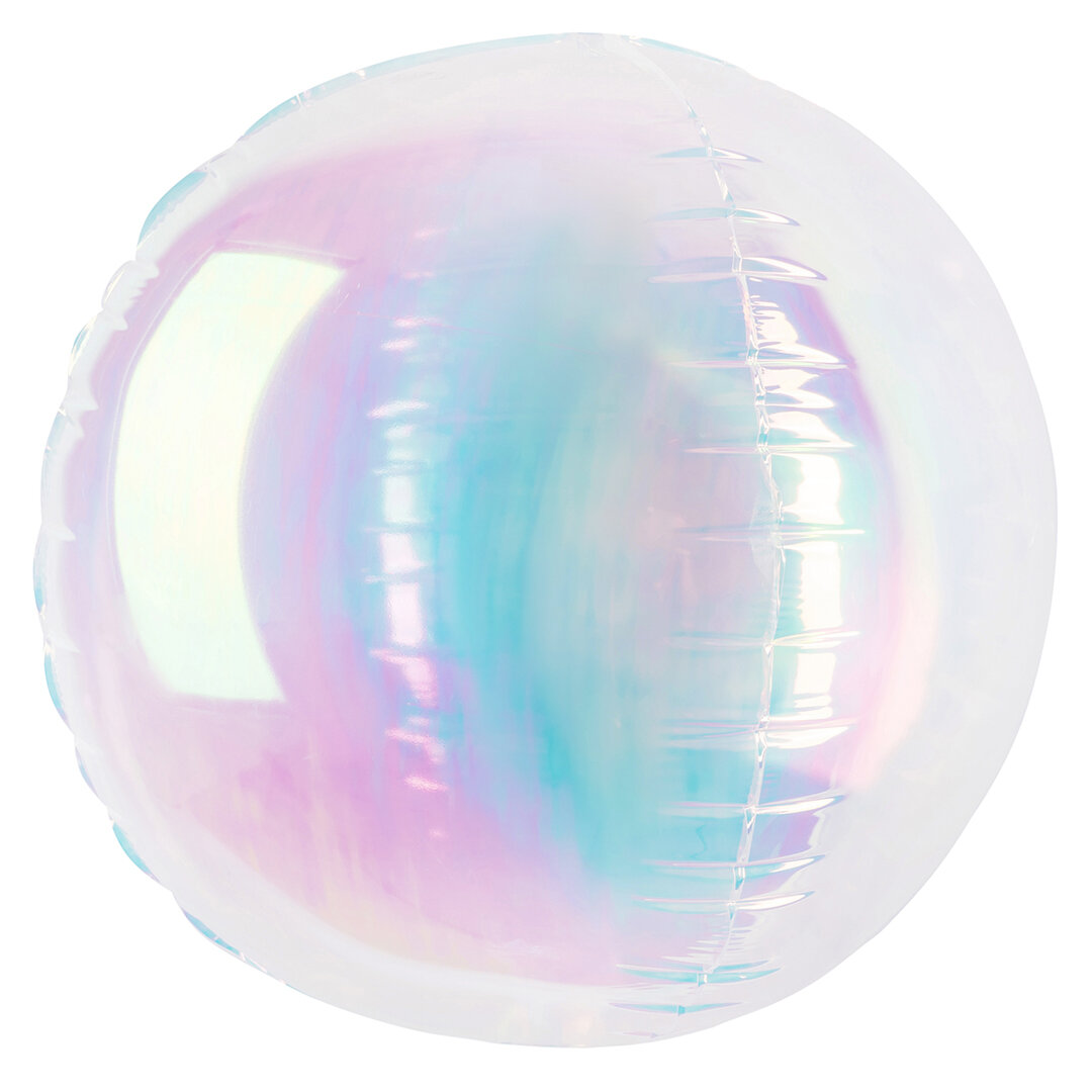 Шар 3D (22'/56 см) Сфера, Хамелеон (надув воздухом), Прозрачный, Перламутр, 1 шт. в уп.