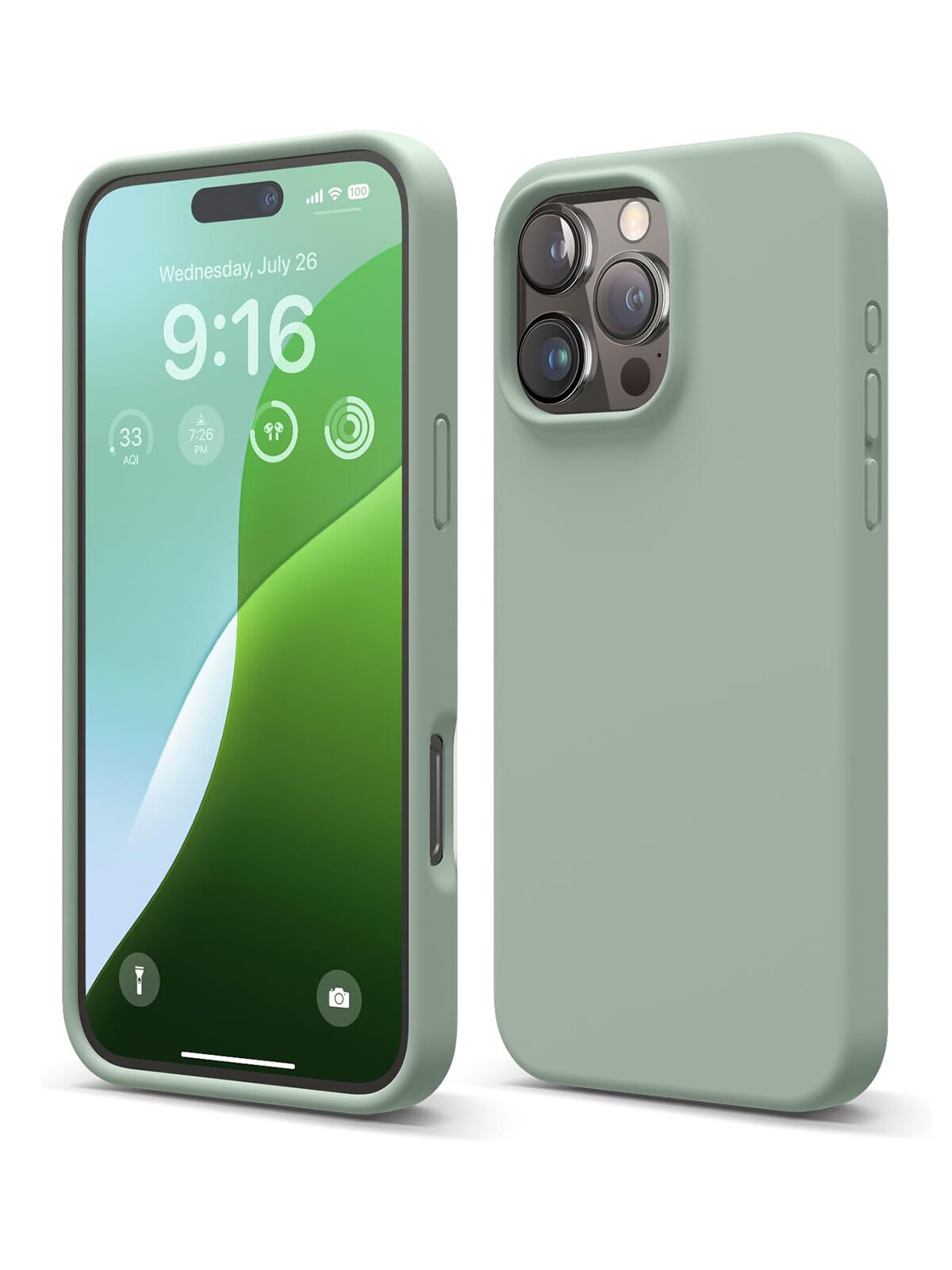 Elago для iPhone 16 Pro чехол Soft silicone (Liquid) Khaki Green