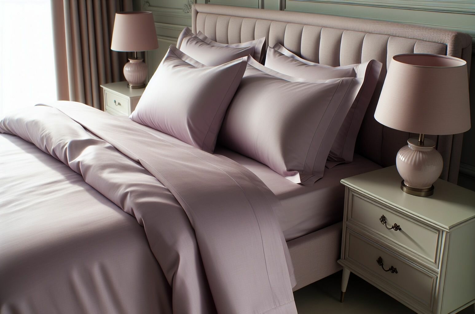 Простыня из тенселя 240 х 260 - "Сиренево-розовый"