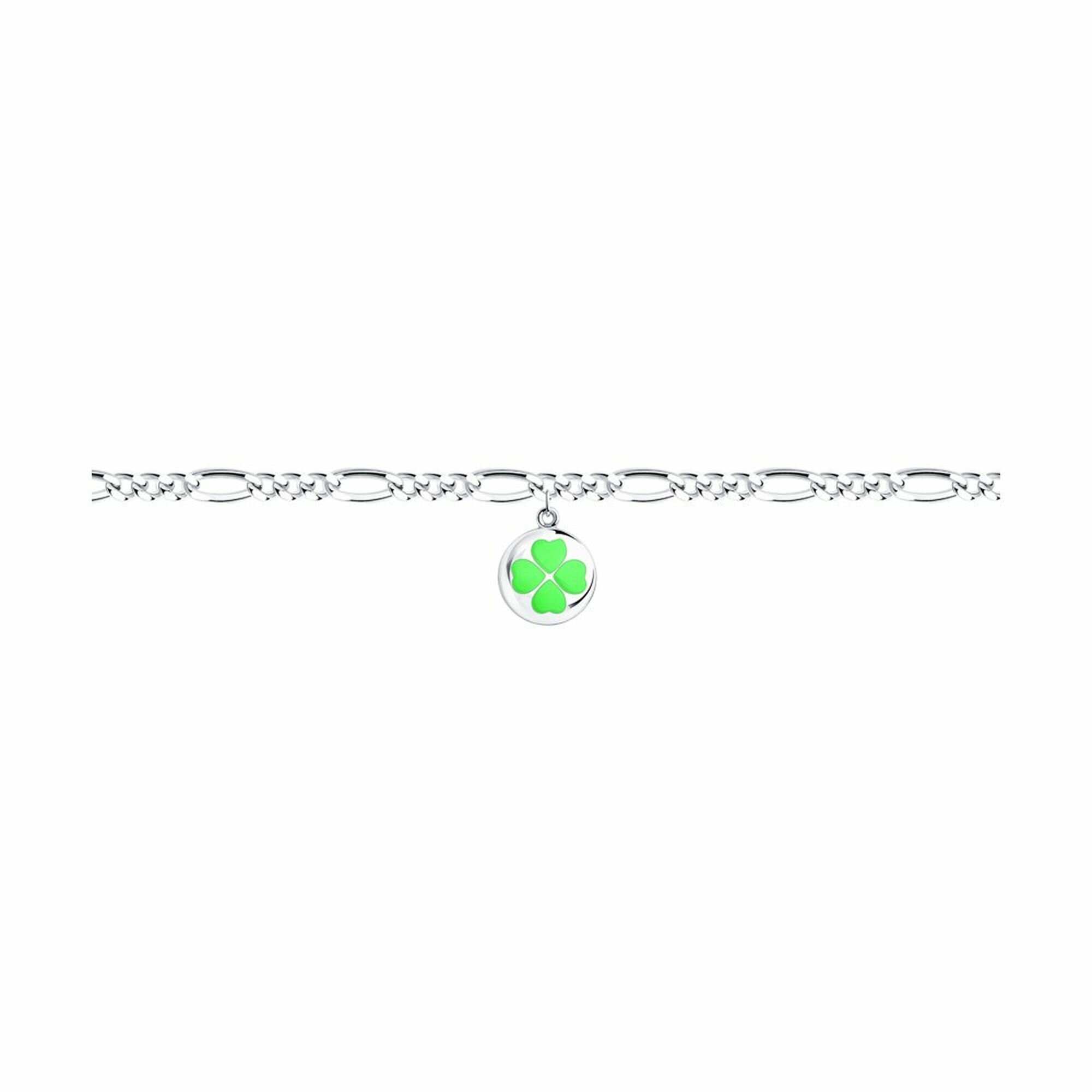 Браслет, серебро, 925 проба, родирование, эмаль