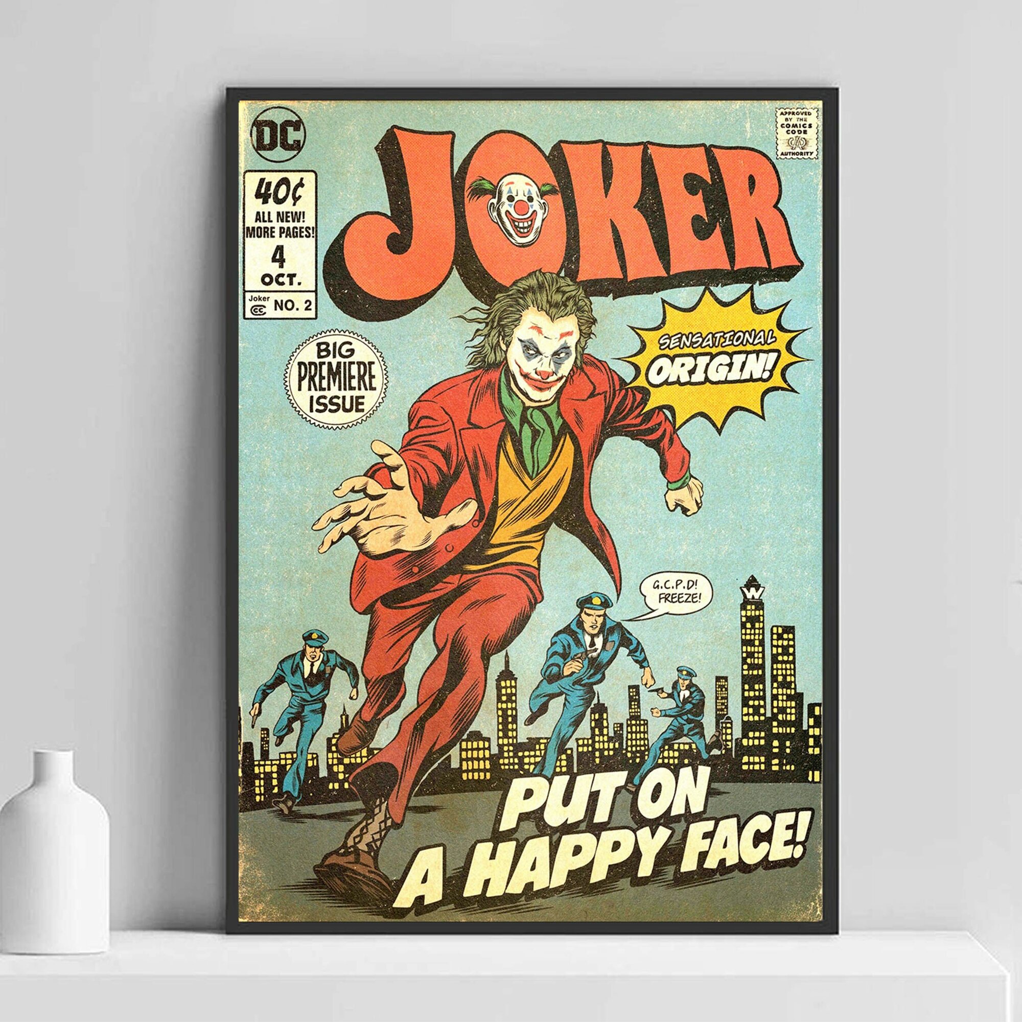 Винтажная обложка комикса Джокер / Joker, без рамы, размер А3