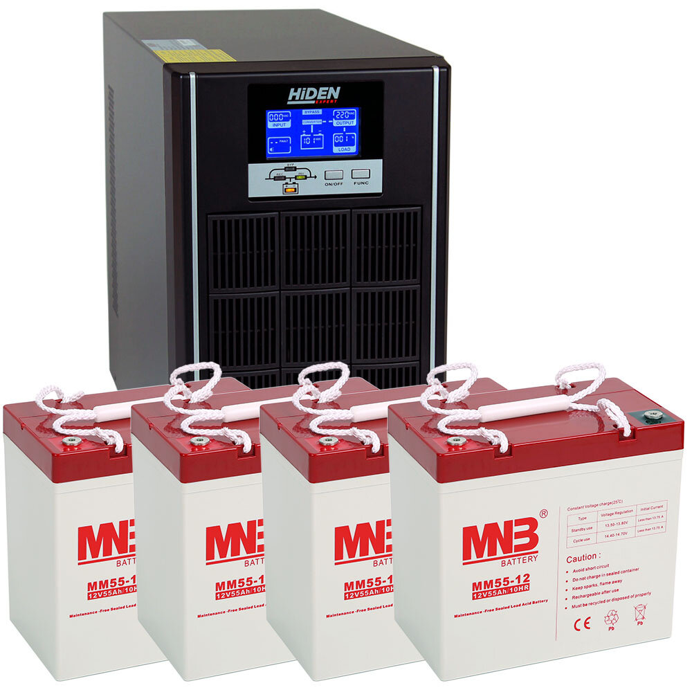 ИБП для дома | Комплект Онлайн 20-55 (2кВА, 4х55Ач)