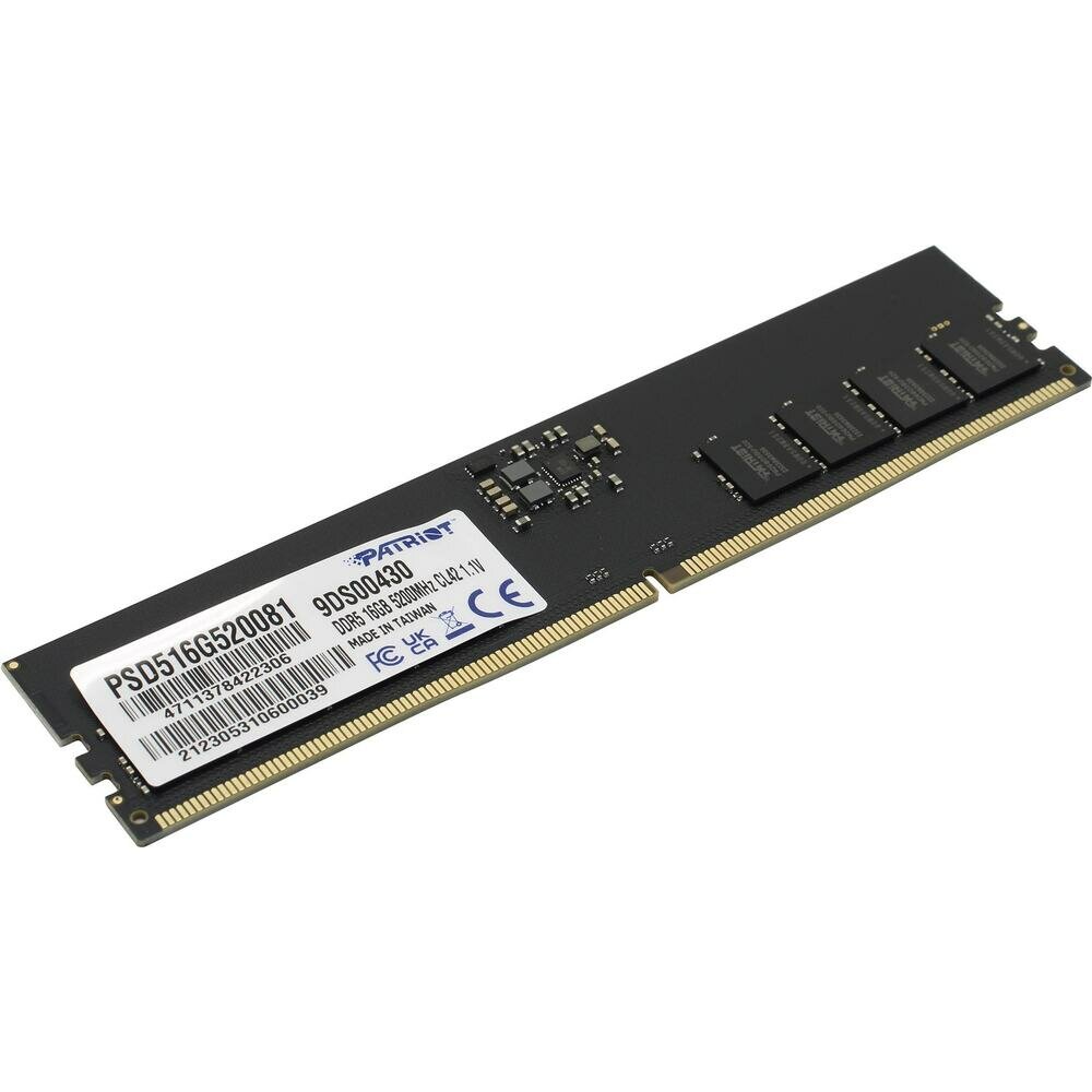 Оперативная память DDR5 16GB 5200MHz Patriot PSD516G520081 Signature RTL PC5-41600 CL42 DIMM 288-pin 1.1В Ret