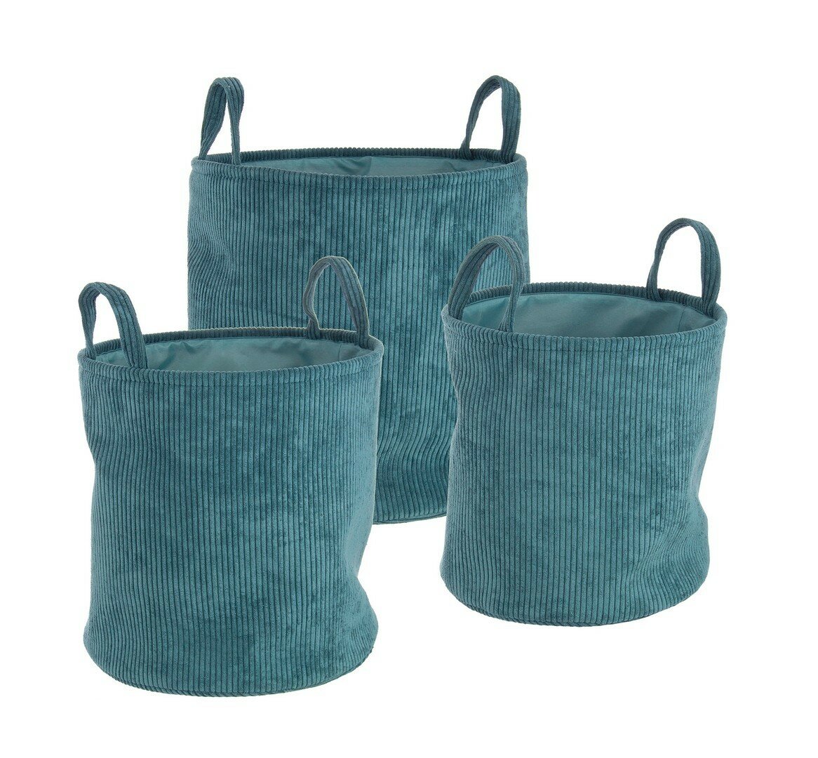 Корзина набор 3 шт BIZZOTTO SHIRLEY TEAL BLUE 0219070 d300х300h; d340х340h; d380х380h