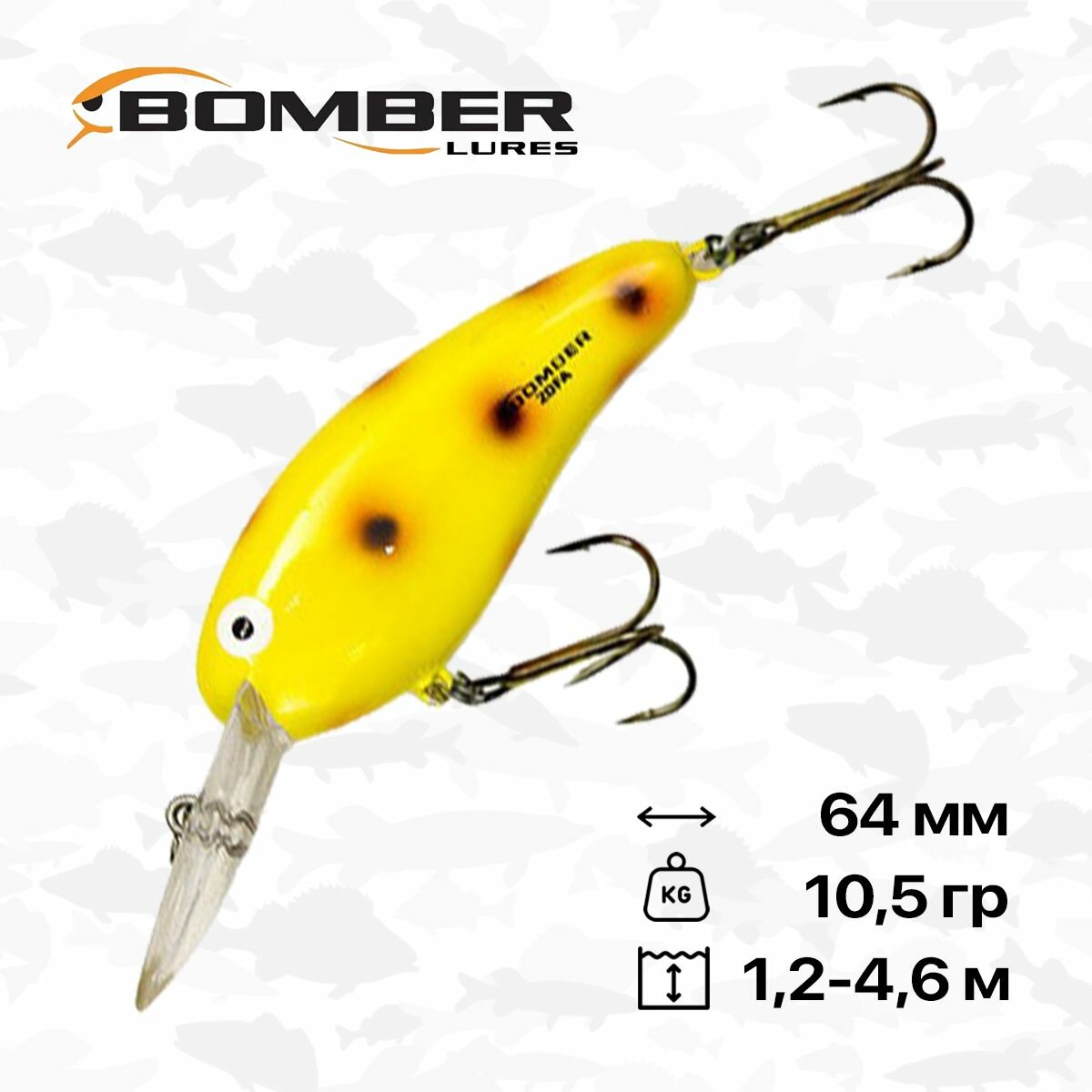 Воблер Bomber Deep Flat A B02DFA, 64 мм, 10,5 гр, #OL109
