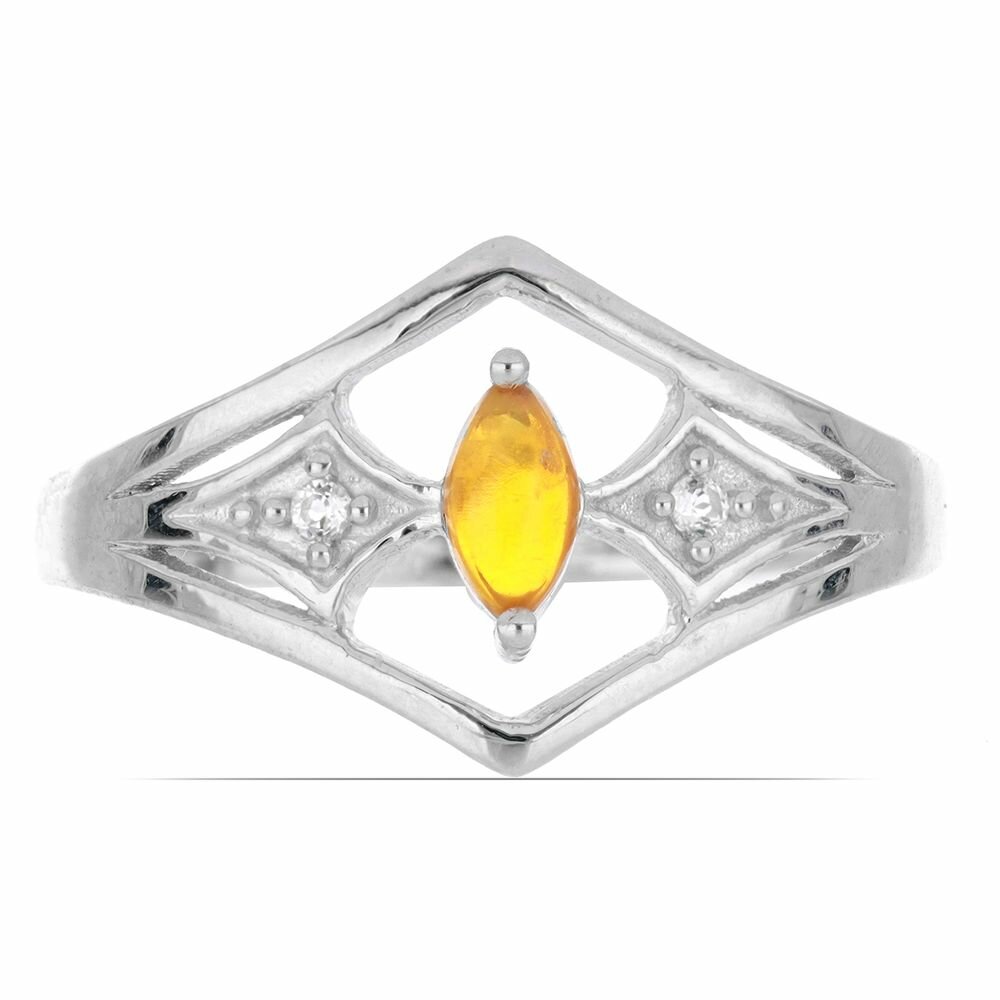 Кольцо, серебро, 925 проба, родирование, опал, топаз